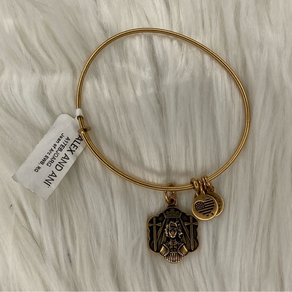 Alex and Ani | Jewelry | Alex And Ani Rafaelian Gold Joan Of Arc Charm Bangle Bracelet | Poshmark